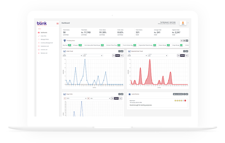 Blink: Online Ordering System for Restaurants and Supermarkets